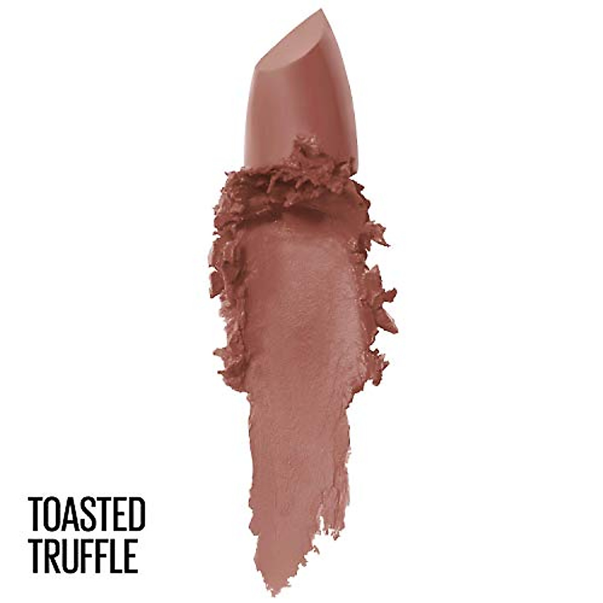 Maybelline Color Sensational Lipstick, Lip Makeup, Matte Finish, Hydrating Lipstick, Nude, Pink, Red, Plum Lip Color, Toasted Truffle, 0.15 oz; (Packaging May Vary)