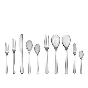 Nambe Aura 45 Piece Flatware Set, Silver