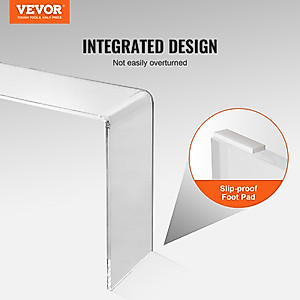 VEVOR Acrylic Console Table, Clear Acrylic End Table, Transparent Acrylic Side Table 38.2x15x29.3 inch, for Foyer, Living Room, Dining Room