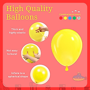 BAUANOOY Red Yellow Blue Green Balloons, 60pcs 12 Inch Latex BaIloons Colourful Confetti BaIloons for Baby Shower Carnival Circus Birthday Party Decorations