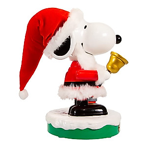 Peanuts Battery-Operated Musical Santa Snoopy Nutcracker, 10-Inch, Multicolored