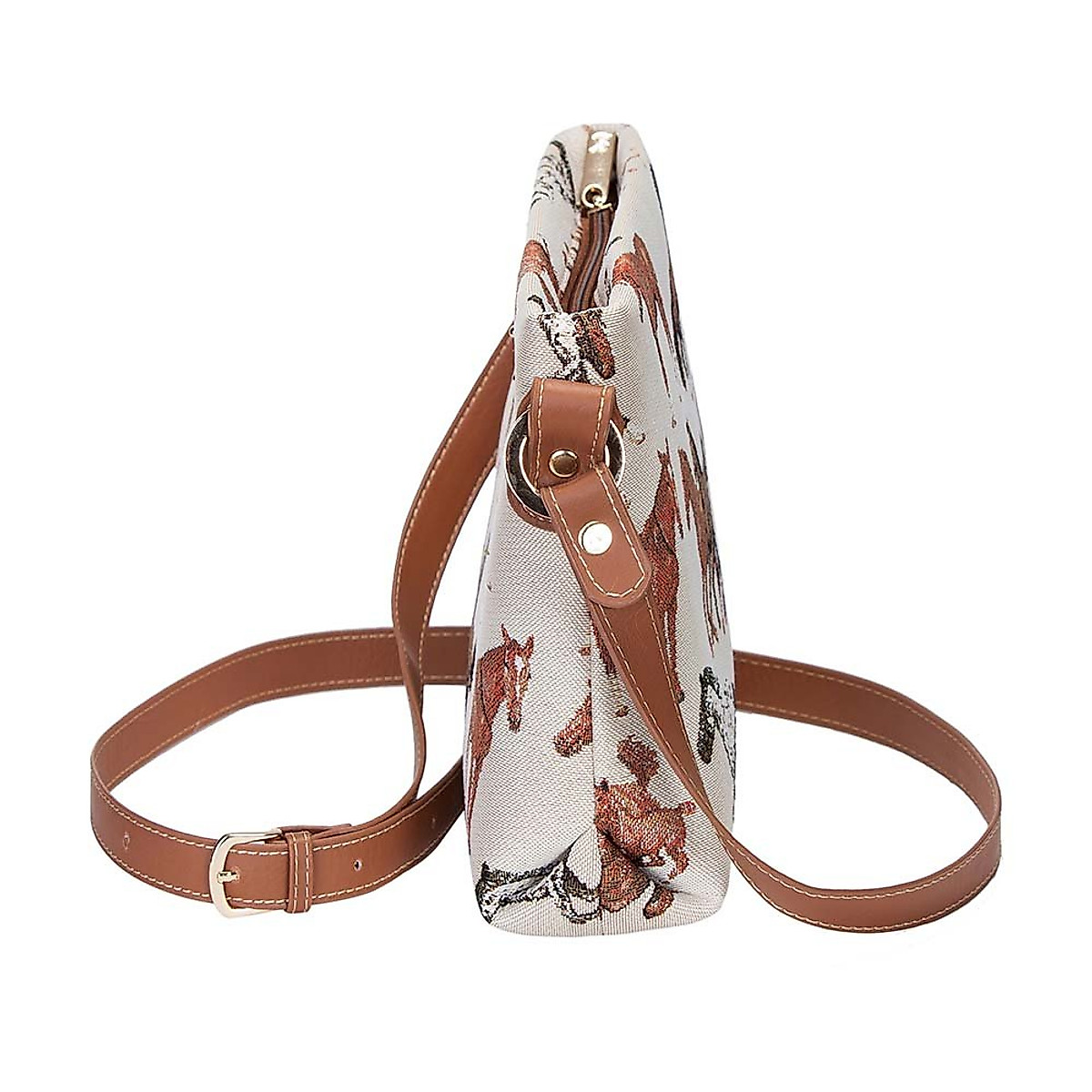 Signare Tapestry Crossbody Bag Shoulder Purse for Women In Running Horse (XB02-RHOR)