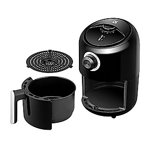 Kalorik 1.75 Quart Personal Air Fryer, Mini Space Saving Electric Healthy Cooking, Timer and Temperate Controls, Black.