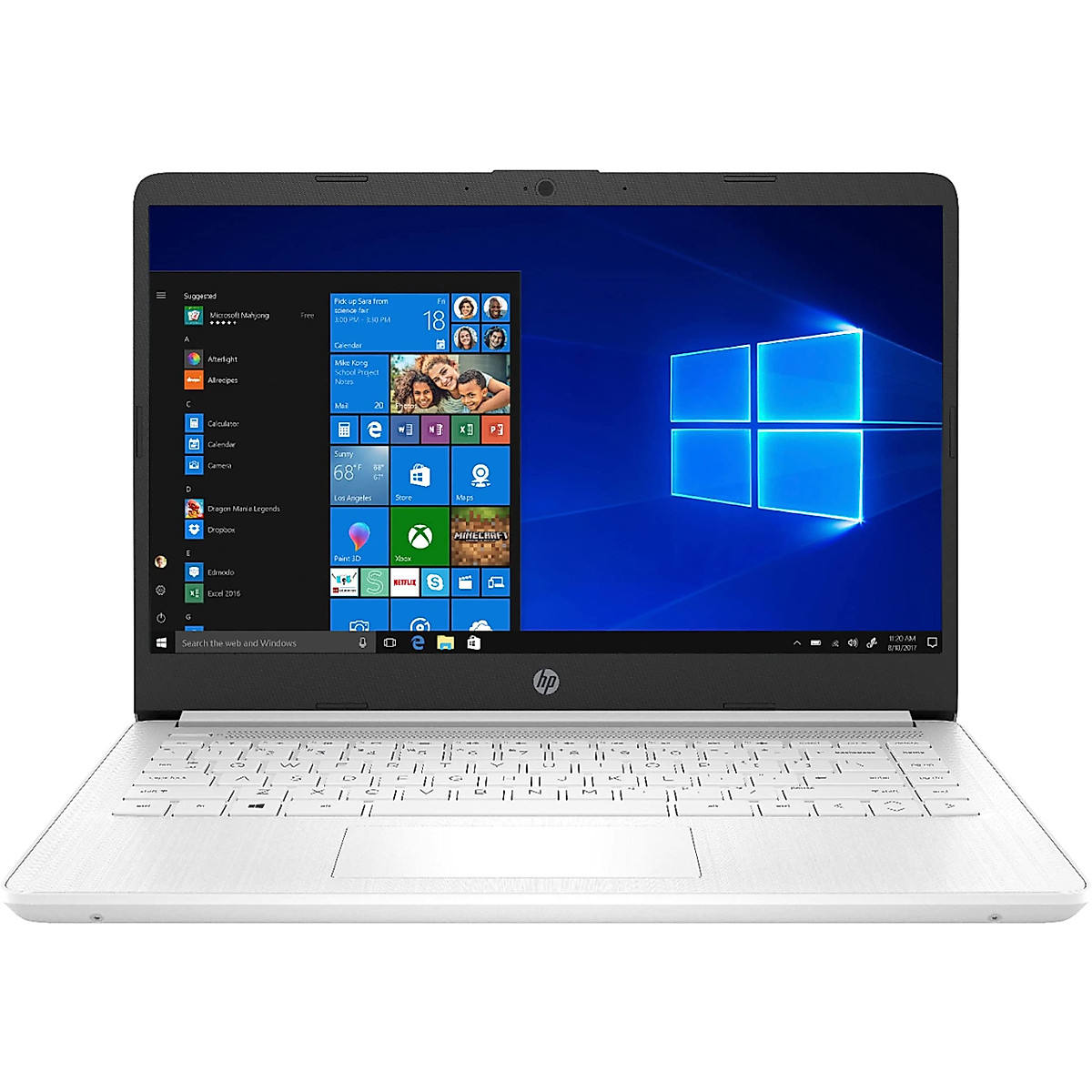 HP 2022 Stream 14inch HD Laptop, Intel Celeron N4020 Dual-Core Processor, 4GB DDR4 Memory, 128GB Storage(64GB eMMC+64GB Card),WiFi,Webcam,Bluetooth,1-Year Microsoft 365,Win10 S,Snow White|TGCD Bundle