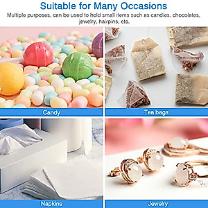 Housoutil Tea Organizer 2pcs Acrylic Tea Bag Boxes Reusable Tea Bag Organizer Square Coffee Bag Box Packets Small Items Sundries Containers for Kitchen Cabinets Countertops Pantry Transparent