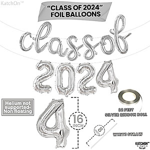 KatchOn, Silver Class of 2024 Balloons Banner - Script, 16 Inch | 2024 Balloons Graduation, Graduation Decorations Class of 2024 | Class of 2024 Balloons, Graduation Balloons Class of 2024 Decorations
