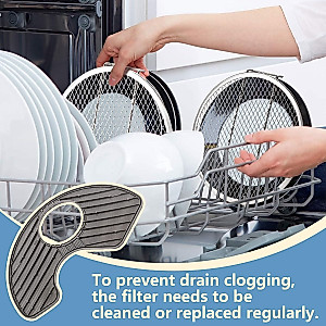 WPW10463906 Dishwasher Filter Replacement Part Assembly for Whirlpool W10463906 AP6021820, W10195360, 2312301, PS11755148, W10195360 (Grey)