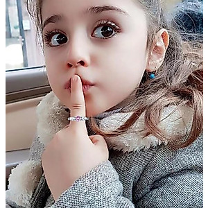 AILAAILA Kids Rings for Girls Birthstone Rings Size 1 2 3 4 Birthday Gifts Stainless Steel Jewelry Pink Diamond Rings for Women October Size 3