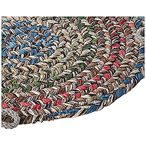 Sonya Reversible Braided Chair Pads, 15-Inch, Graphite Multicolor, Set of 4