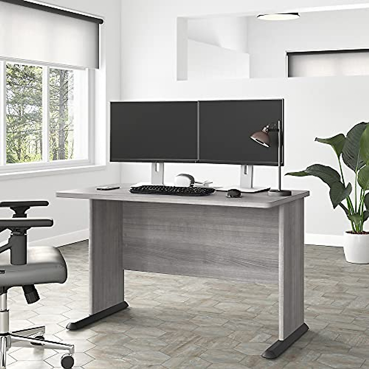 Bush Business Furniture Series A 72W Desk, 48W, Platinum Gray