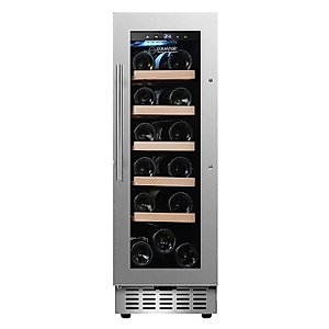 EQUATOR 18 bottle Built-in/Freestanding Wine Ref with 7 color LED Lights (Stainless)