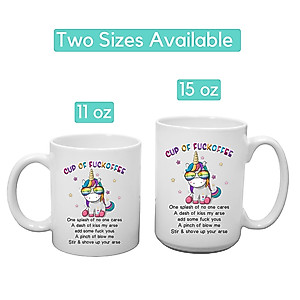 Cup of Fuckoffee Funny Unicorn Adult 11oz Coffee Mug