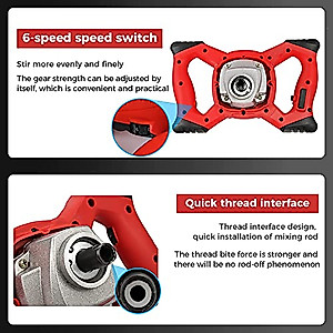 ANBULL 2100W Handheld Electric Concrete Mixer, Portable Cement Mixer Mortar Plaster Paint Fodder Stirring Tool, Adjustable 6 Speed 110V