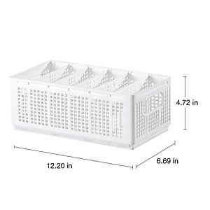 Tokokimo Plastic Closet Storage Basket Bins Cubes Organizer, Collapsible Closet Organizers and Storage with Handles for Storing Socks, Panties, Ties, Crafts, Cosmetics ,Small, 1 pack