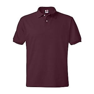 Men's 7 oz Hanes STEDMAN Cotton Pique Polo (Maroon/ Medium)