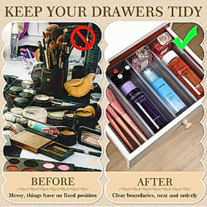 10 Pack Silverware Drawer Organizer Mesh Utensil Organizer for Kitchen Drawer, Silverware Tray with Interlocking Arm Narrow Utensil holder for Flatware Spoon Knife Fork Pen, 9 x 3 x 2 Inch, Silver