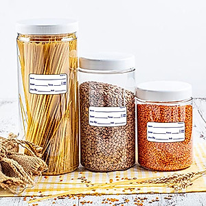 Megavava Food Labels for for Home and Restaurant Use-500 Mason Jar Labels Removable Fridge Freezer Labels for Food Containers Prep - Canning Labels, and Pantry Storage 1x2 inch Size