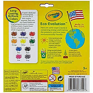 Crayola Broad Line Markers, Classic Colors 10 Each (Pack of 2)