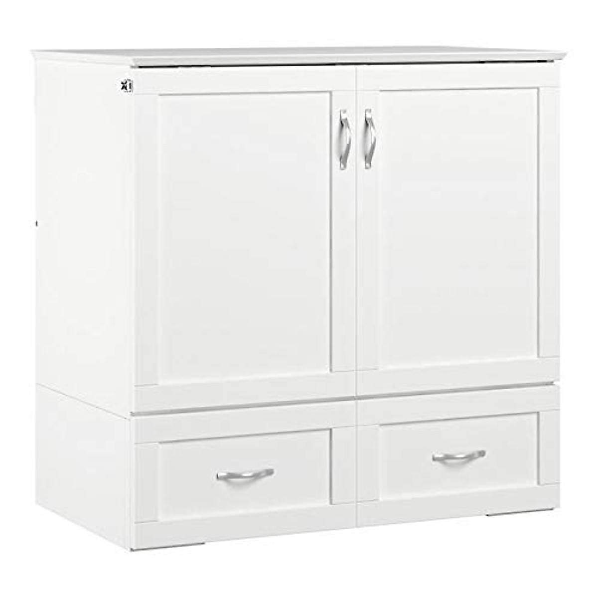 Bowery Hill Wood Twin Extra Long Murphy Bed Chest in White