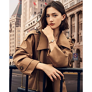 FIYTA Small Gold Watch Series Women's Watch, Rectangular Case, Adjustable Stainless Steel Bracelet, Wrapped by Stylish Gift Box, Elegant Present Watch for Women