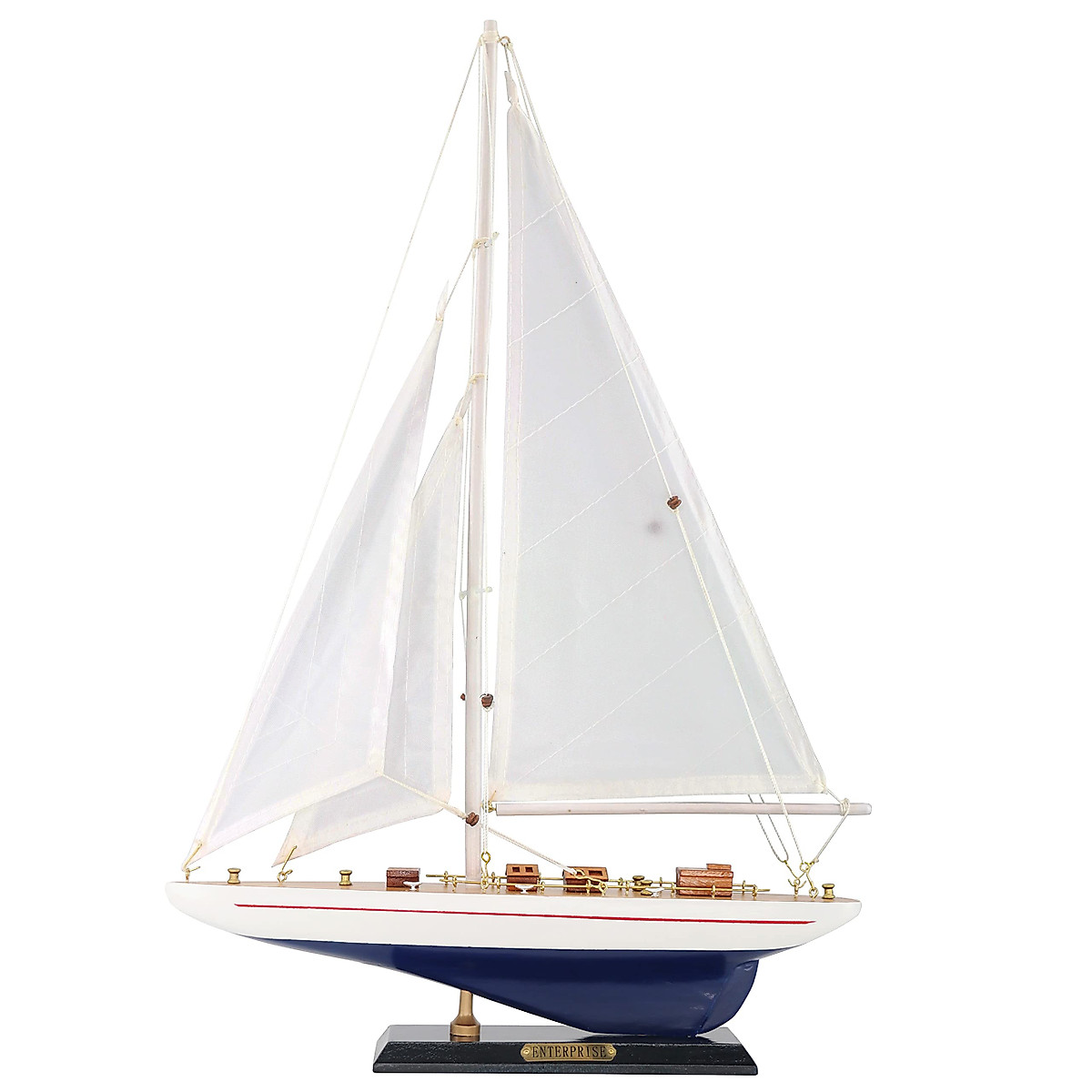 NAUTIMALL Wooden Sailing Boat Sailboat Yacht Model 19" Endeavour Enterprise Scale Replica Nautical Decor Corporate Personalized Gift (Enterprise 19inch)