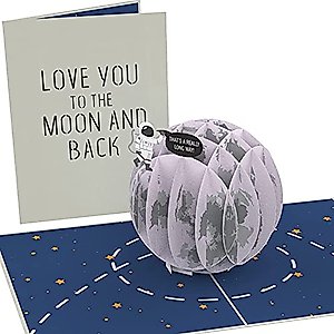 PopLife Love You to the MOON and Back 3D Pop Up Card - Valentine’s Day Card, Happy Birthday, Anniversary Surprise, Just Because, Mother's Day, Father's Day - for Husband, for Wife, for Son, for Daughter, for Mom, for Dad, for Grandson, for Granddaughter