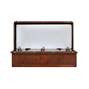 Murphybedz Tuscany Murphy Cabinet Chest Bed with Charging Station 6 Inch, Queen (Tobacco)