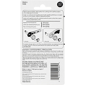 OLFA 60mm Rotary Cutter Replacement Blades, 5 Blades (RB60-5) - Tungsten Steel Circular Rotary Fabric Cutter Blade for Crafts, Sewing, Quilting, Fits Most 60mm Rotary Cutters
