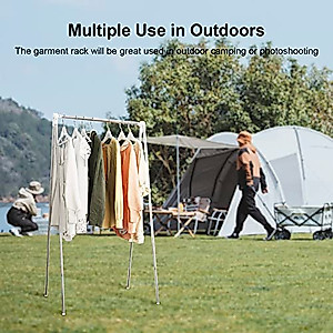 NaavBliz Portable Garment Rack, Collapsible Folding Clothing Rack, for Dance, Travel, Camping, RV, Small Clothes Rack, Space-Saving Design, Versatile Use, with 3 Foldable Clothes Hangers