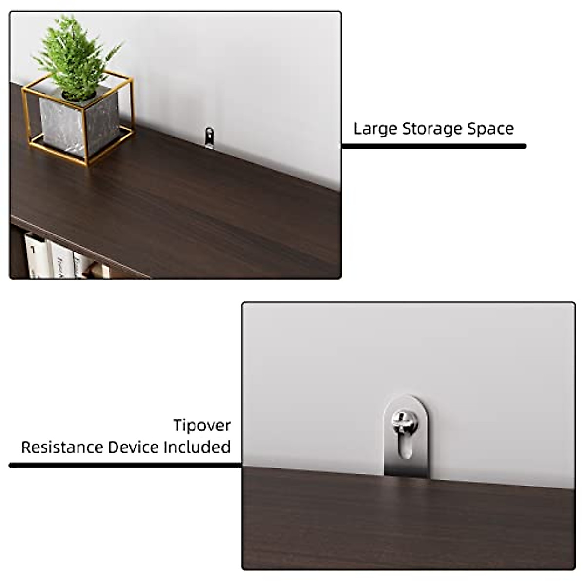 Senfot Bookcase 9 Cube, Modern Bookshelf Storage Cabinet with 2 Large Drawers, Free Standing Storage Organizer Book Shelves for Living Room, Office, Study, Brown