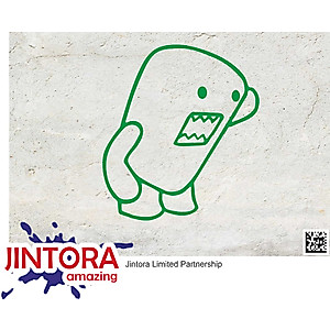 JINTORA Sticker - Decal - JDM - Die Cut - domo kun Sideways - 153x99 mm - JDM - Die Cut - Car - Truck - Bus - Window - Laptop - Coach - Rear Window - Green