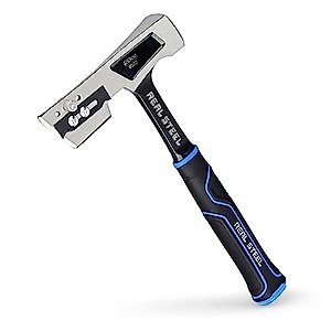 Real Steel 28 Oz Steel Roofing Hammer Shingler’s Hatchet Hammer with Rubber Handle (0522)