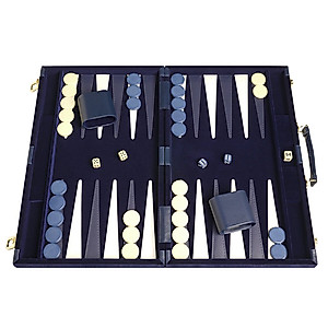 Middleton Games 15-inch Deluxe Backgammon Set - Blue