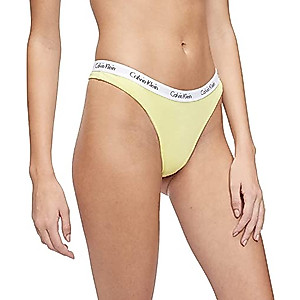 Calvin Klein Women's Carousel Logo Cotton Thong Multipack Panty, Coral Corsage/Cyber Green/Grey Heather, Small