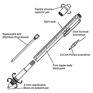 Honza 6 in 1 Multitool Pen, Cool Gadgets for Men, Gifts for Dad, Stocking Stuffers for Men, Unique for Men