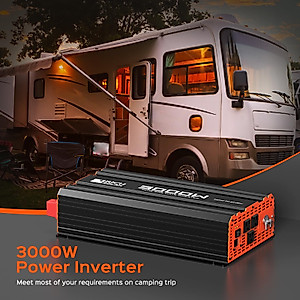 RICH SOLAR 3000 Watt 12 Volt Industrial Pure Sine Wave Inverter 12V DC to 110V AC Converter for RV Trailer Marine Off Grid Home