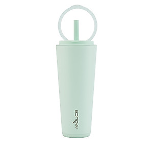 REDUCE 32oz Halo Spill-Proof Stainless Steel Tumbler with Lid & Straw, Keeps Drinks Cold up to 32 Hrs, Reusable Tumbler with Spill-Proof Straw, Seal Glass