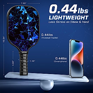 Pickleball Paddles USAPA Approved, Carbon Fiber Surface (CHS) Pickleball Paddles Set of 2, Professional Pickleball Racket, Cushion Grip, Honeycomb Core, 4 Balls & 1 Carry Bag, All Ages' Gift