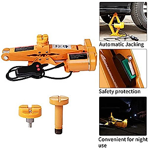 Electric Car Jack Kit ROGTZ Electric Scissor Jack 3 Ton All-in-one Automatic 12v Scissor Lift Jack with Hand Crank for Tire Change Replacement