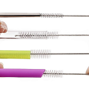 Long Straw Brush, Nylon Pipe Tube Cleaner 10-ihch X 2/5-inch Set of 10