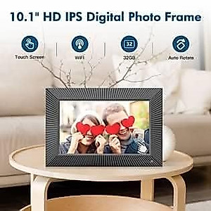 Digital Photo Frame 10.1 inch Digital Picture Frame - Nethgrow WiFi Digital Picture Frame, 32GB, IPS Touchscreen, Auto-Rotate, Motion Sensor, Instantly Sharing Photos Videos, Personalized Gifts