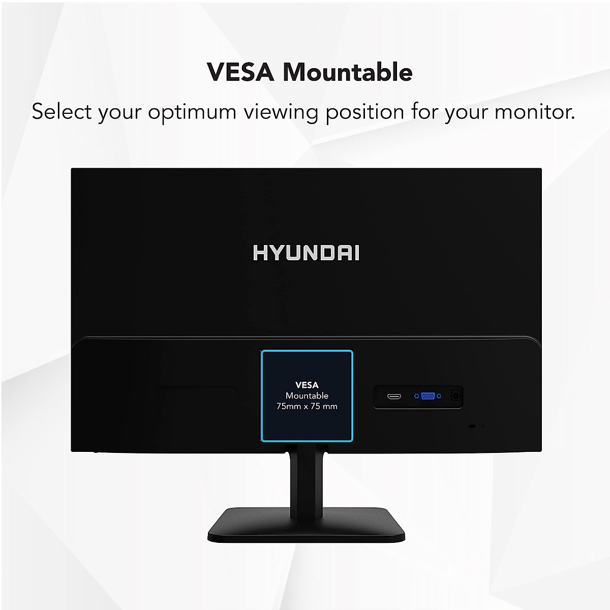 HYUNDAI 24 Inch Professional Thin LED Monitor - Full HD 1080p Resolution, HDMI & VGA Ports, 75Hz Refresh Rate VESA Mountable , Sleek Black Design for Home and Office (24FOM Series)