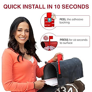 No Tools Needed Sturdy Mailbox Flag Replacement [2 Pack], Mail Flag, Sticks to Most Surfaces, Heavy Duty for Any Weather, No Tools Required, Easy Assembly, Universal Mailbox Flag Replacement Kit