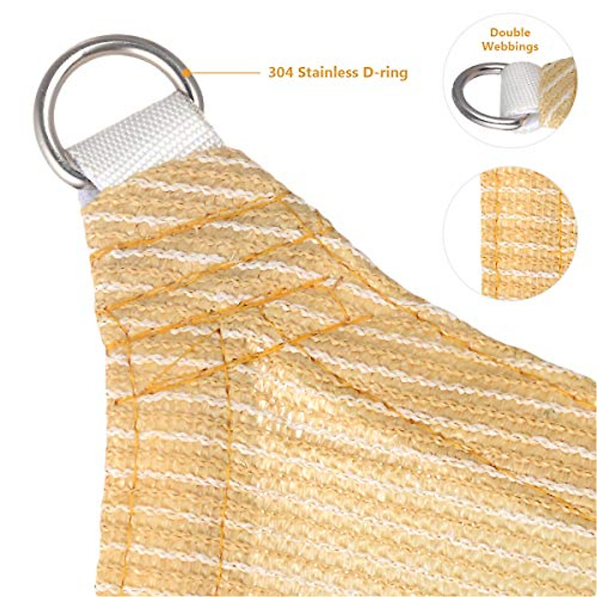 Eden's Decor Rectangular 6' X 8' Beige Sun Shade Sail UV-Blocking Outdoor Canopy Patio