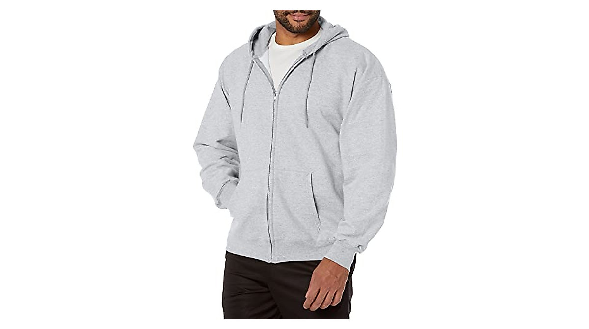Hanes Men's Full Zip Ultimate Heavyweight Hoodie, Light Steel, Medium ...