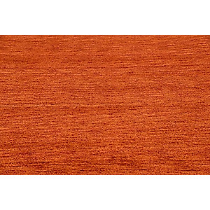 Unique Loom Solid Gava Collection 100% Natural Twisted Wool Modern Terracotta Area Rug (8' x 12')