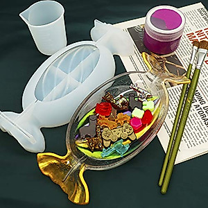 Tray Resin Mold, Large Candy Shaped Tray Silicone Mold, Epoxy Resin Casting Molds for Jewelry Storage Plate, Rolling Tray, Fruit Food Dish, Home Decoration