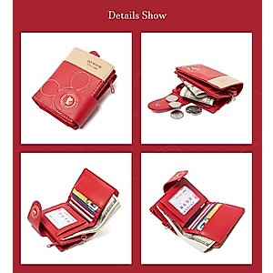 YAFUBO Small Wallet for Women Cute Mouse PU Leather Card Holder Organizer Zipper Coin Purse