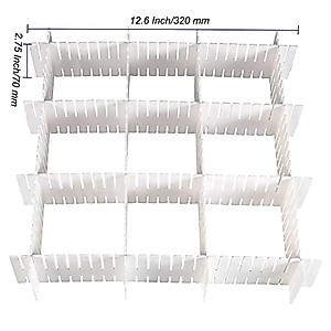 MUKCHAP 72 Pieces DIY Plastic Grid Drawer Organizer, 12.6 Inch Plastic Grid Drawer Dividers, Plastic Adjustable Drawer Dividers Organizer for Sock, Underwear, Scarf, 36 White, 36 Pink