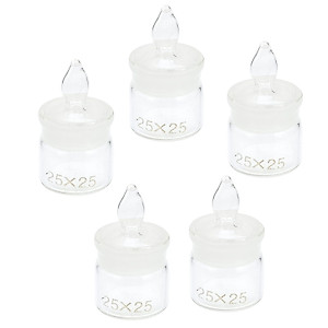 POPETPOP Laboratory Sampling Glass Weighing Bottle: 5pcs Clear Specific Gravity Bottles Equipment Laboratory Supply Weighing Holder Iwith Interchangeable Ground Stopper